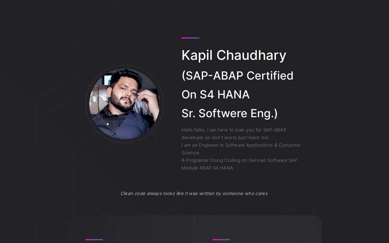 SAP ABAP : Training By Kapil Chaudhary